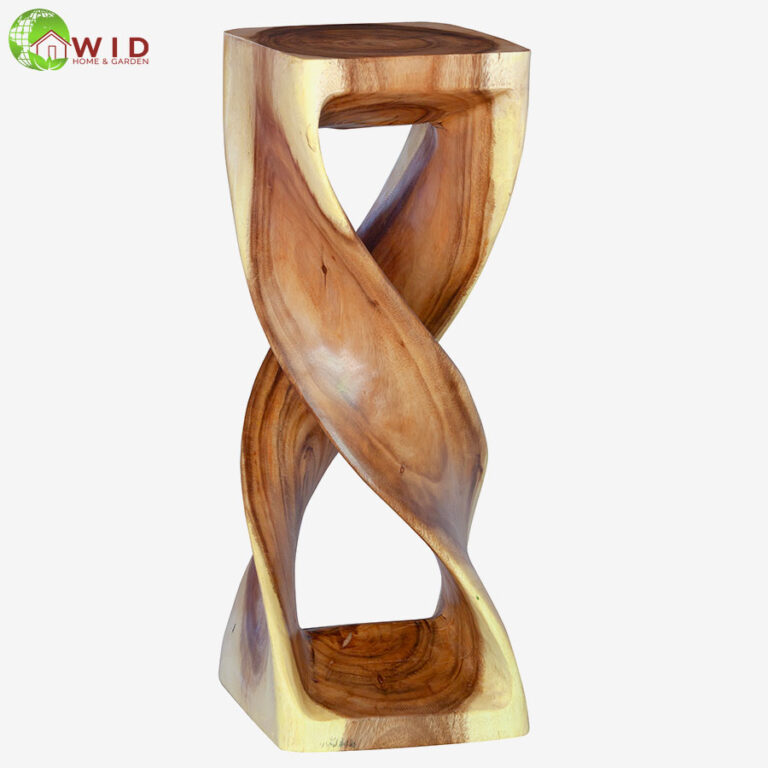 Large Double Twist Stool - Unique double twist. Hand carved in Thailand